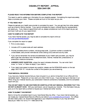 Fillable Online 2018 Form SSA-3441-BK Fill Online, Printable, Fillable ...
