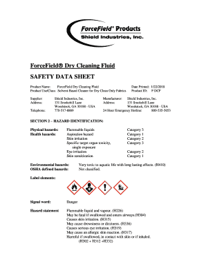 Fillable Online material safety data sheet - Shield Industries, Inc Fax ...