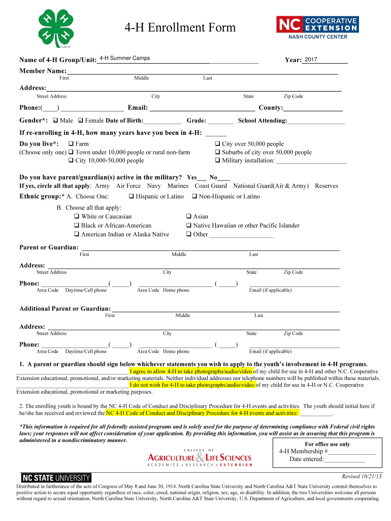 Fillable Online What is 4-H?4-H Fax Email Print - pdfFiller
