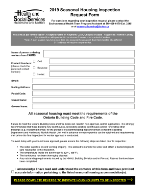 Fillable Online 2019 Seasonal Housing Inspection Request Form - hnhu ...