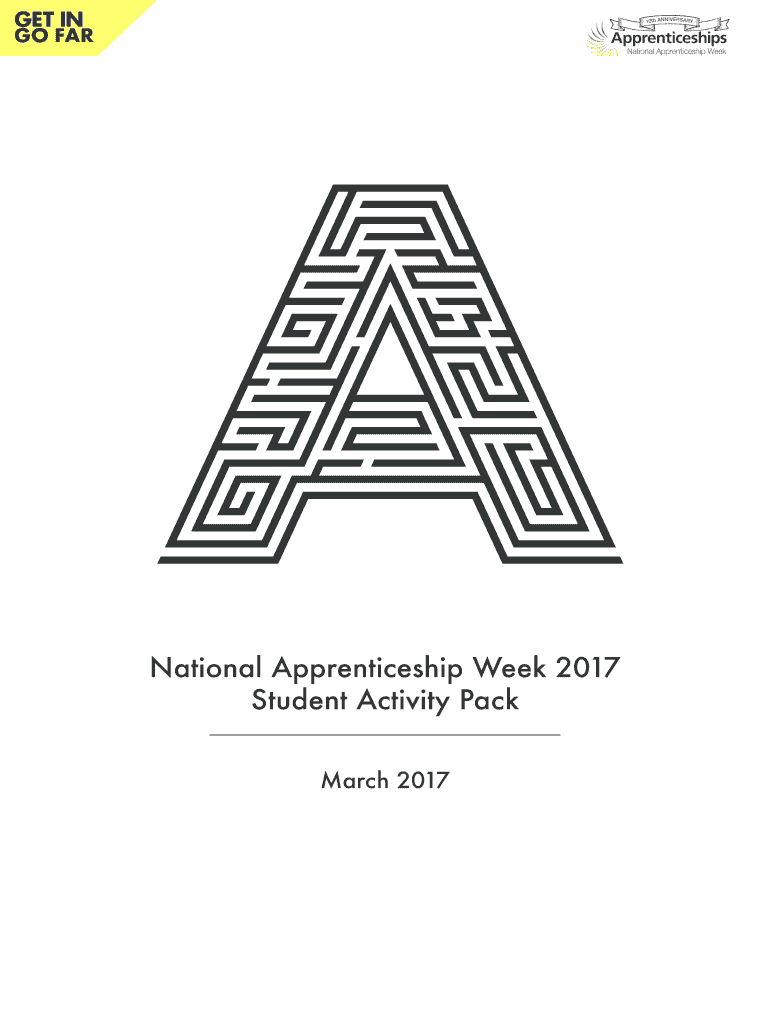 Fillable Online National Apprenticeship Week 2017 Student Activity Pack ...