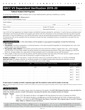 Fillable Online V5 Dependent Verification 201920 Fax Email Print - pdfFiller