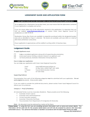 Fillable Online LODGEMENT GUIDE AND APPLICATION FORM Fax Email Print ...