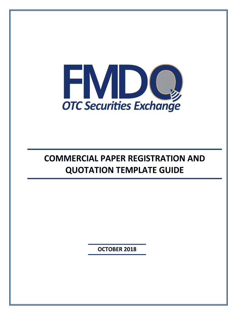 Fillable Online commercial paper registration and quotation template ...