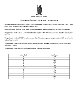 Fillable Online Grade Verification Form and Instructions Fax Email ...