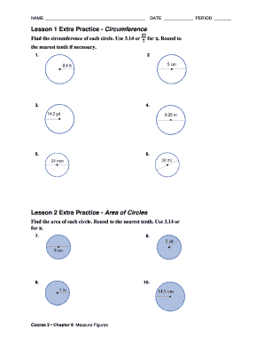 Lesson 1 Homework Practice Circumference - Fill Online, Printable ...