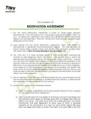 Fillable Online TI Reservation Agreement.docx Fax Email Print - pdfFiller