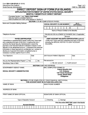 Fillable Online 22 Printable Social Security Direct Deposit Form ...
