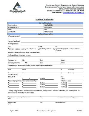 Fillable Online Land Use Application Form 100318 Fax Email Print ...