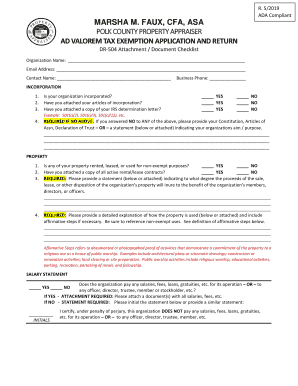 Fillable Online DR-504 Attachment/Document Checklist Fax Email Print ...