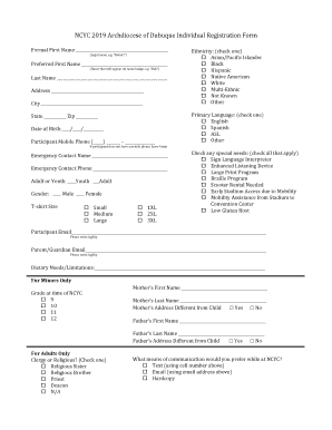 Fillable Online 2019 Individual Registration Form Fax Email Print ...
