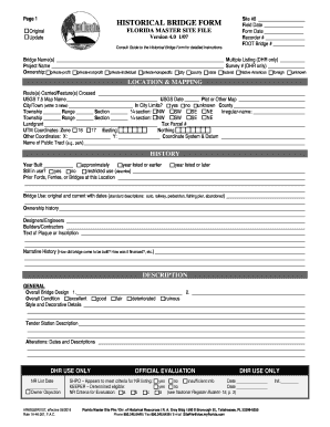 Fillable Online HISTORICAL BRIDGE FORM Fax Email Print - pdfFiller