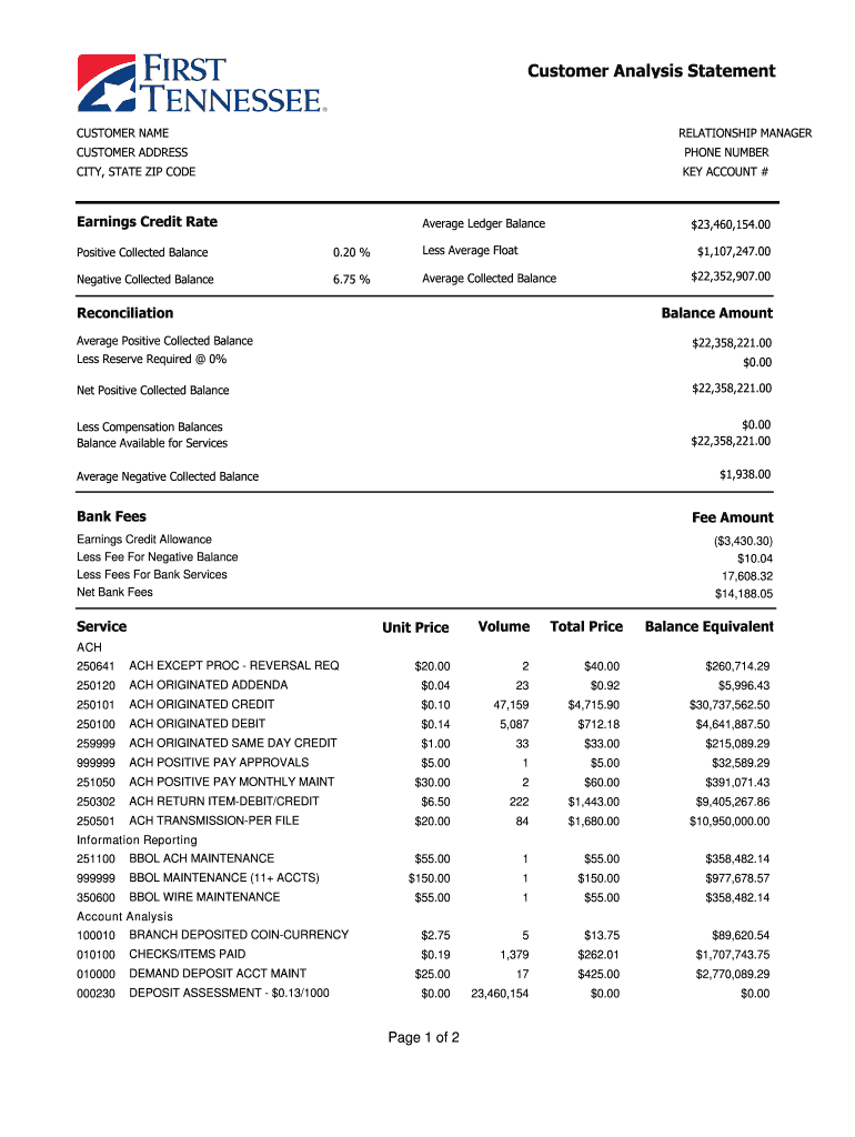 First Horizon Bank Statement Template Fill Online Printable 