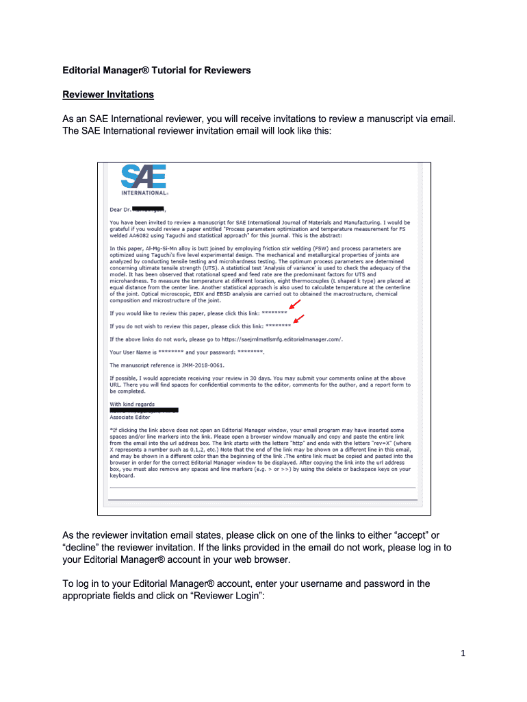 Fillable Online Editorial Manager Guide for Reviewers - SAE International Fax Email Print ...