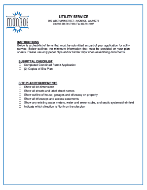 Fillable Online Utility Service Application - Monroe, WA Fax Email ...