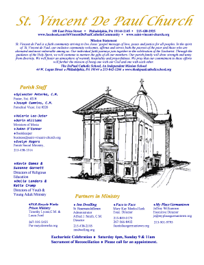 Fillable Online St. Vincent de Paul Catholic Church - St. Vincent de ...