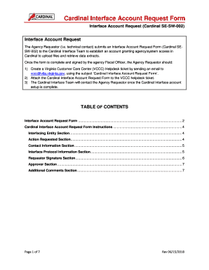 Fillable Online Cardinal Interface Account Request Form Fax Email Print ...
