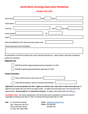 Fillable Online Social Work Licensing Supervision Workshop Fax Email ...