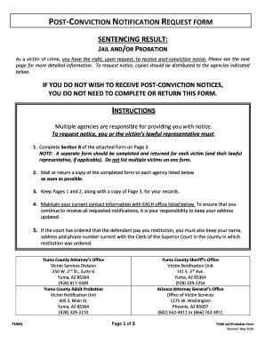 Fillable Online Post-Conviction Notification Request Form - Arizona ...