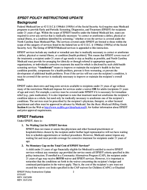 Fillable Online EPSDT POLICY INSTRUCTIONS UPDATE Fax Email Print ...