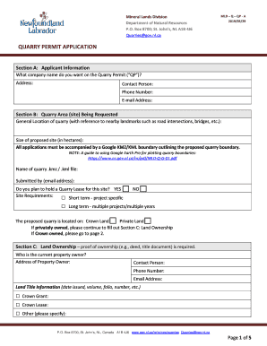 Fillable Online Quarry Permit Application Fax Email Print - pdfFiller