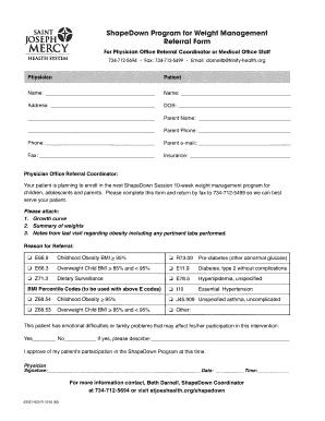 Fillable Online ' ' Referral Form MERCY - stjoesannarbor.org Fax Email ...
