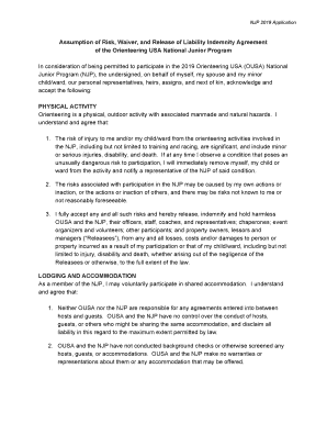 Fillable Online Assumption of Risk, Waiver, and Release of Liability ...