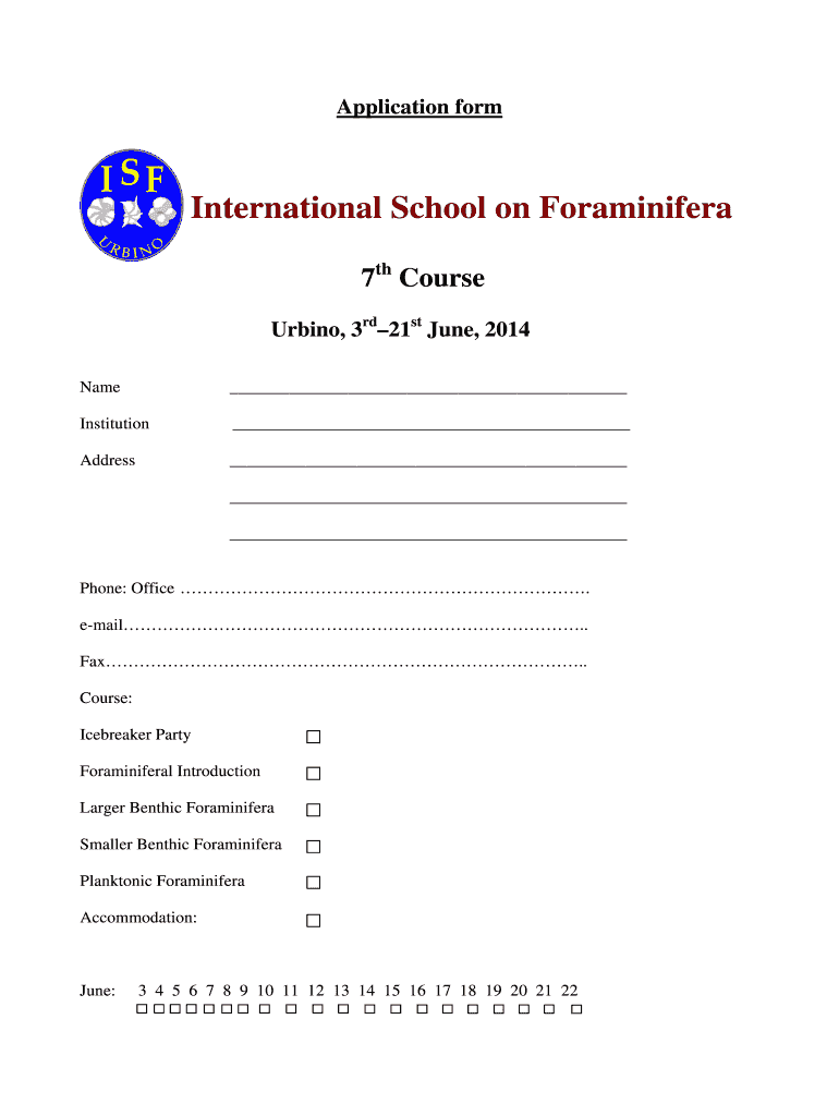 Fillable Online 7th ISF Application Form Fax Email Print - pdfFiller