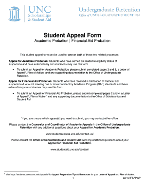 Fillable Online Academic Probation Financial Aid Probation Fax Email ...
