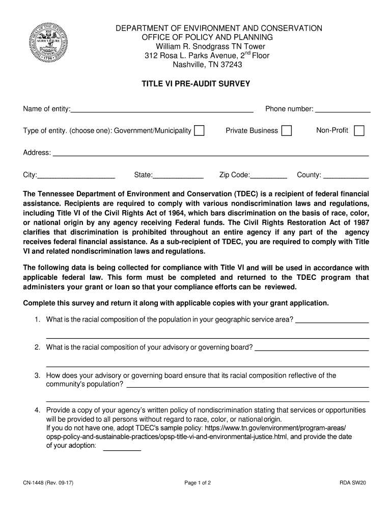 Title VI Pre-Audit Survey - Fill and Sign Printable Template Online ...