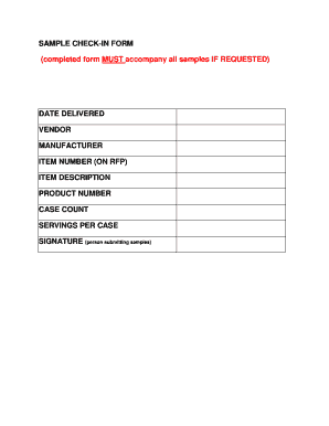 Fillable Online SAMPLE CHECK-IN FORM (completed form MUST ... - Austin ...
