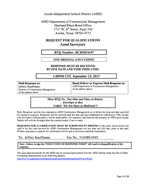 Fillable Online archive austinisd AISD RFQ BCM2014-07 FORM - Austin ISD ...