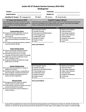 Fillable Online Kindergarten - Curriculum - Austin ISD Fax Email Print ...