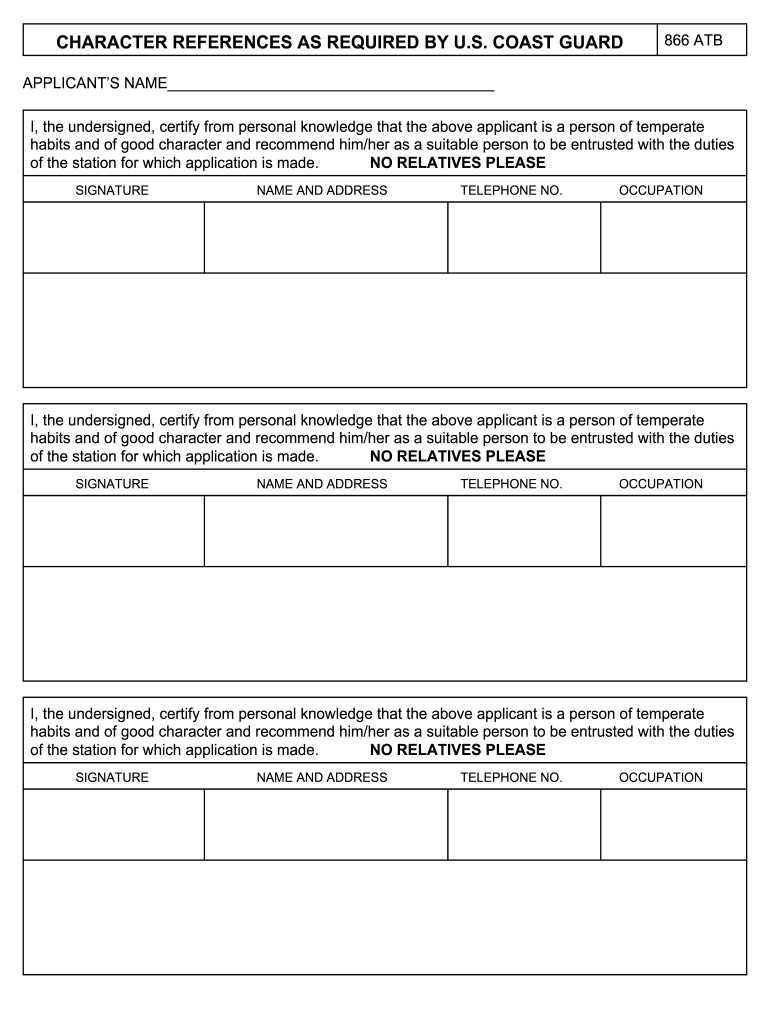 Fillable Online Character Reference Form Fax Email Print PdfFiller