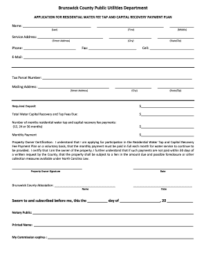 Fillable Online Brunswick County Public Utilities Department Fax Email Print - pdfFiller