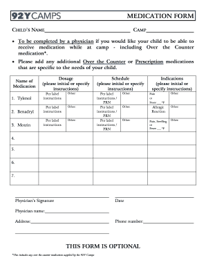 Fillable Online 92y Camp Medication Form.doc - 92y Fax Email Print ...