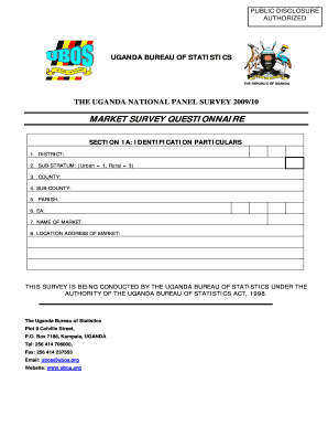 Fillable Online MARKET SURVEY QUESTIONNAIRE Fax Email Print - pdfFiller