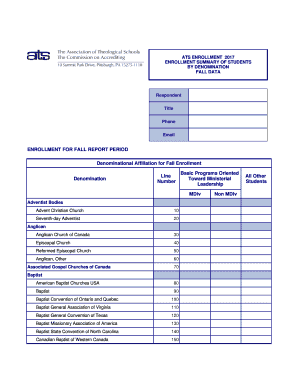 Fillable Online ENROLLMENT SUMMARY OF STUDENTS Fax Email Print - pdfFiller