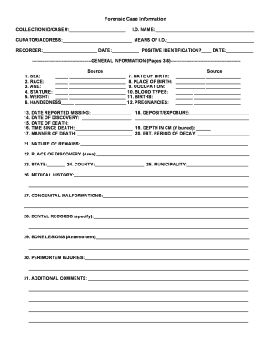 Fillable Online Forensic Data Bank form - Forensic Anthropology Center ...