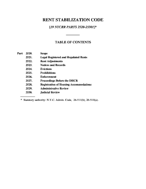 Fillable Online RENT STABILIZATION CODE Fax Email Print - pdfFiller