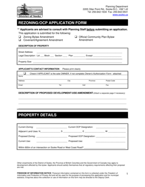 Fillable Online Rezoning OCP Application Form - the District of Sooke ...