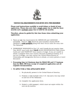 Fillable Online ryeflorida VISITOR VISA REQUIREMENTS FOR ENTRY INTO THE ...