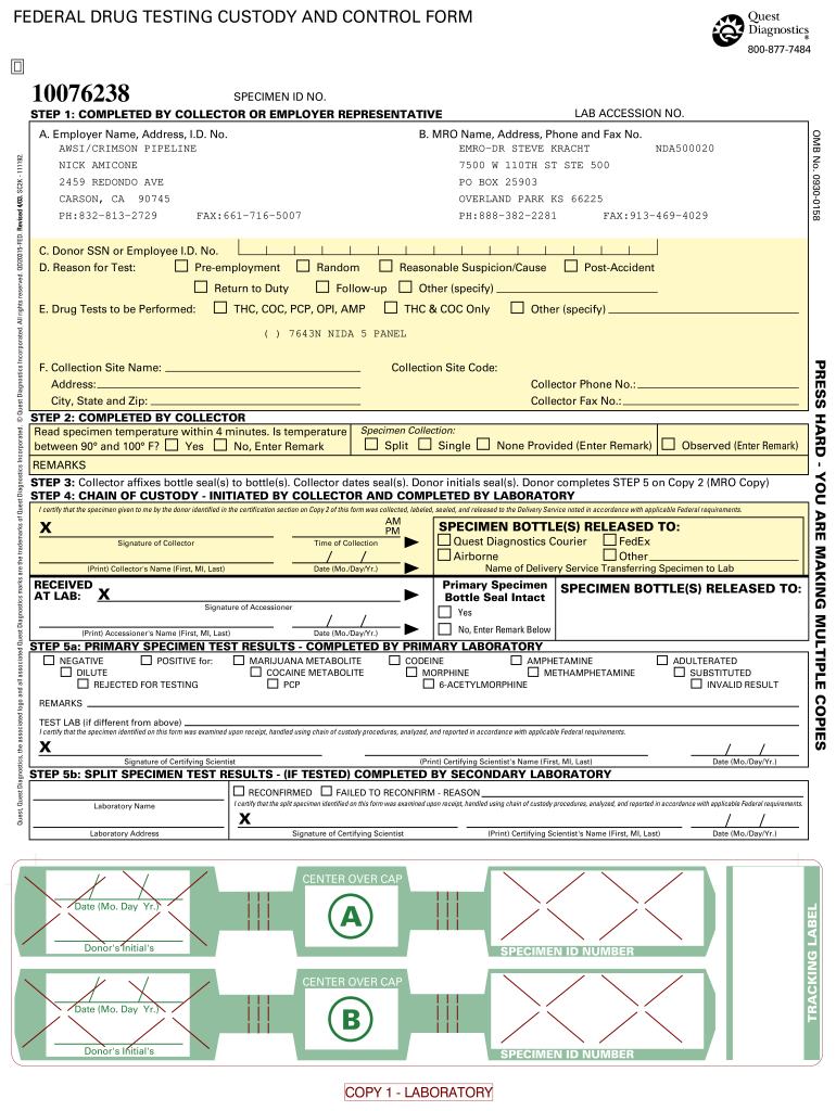 Printable Drug Testing Chain Of Custody Form Template Printable Form 