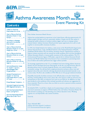 Fillable Online Asthma Awareness Month Event Planning Kit Fax Email ...