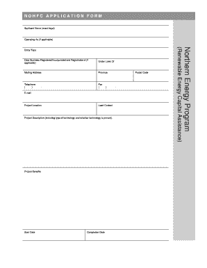 Fillable Online NOHFC APPLICATION FORM Fax Email Print - pdfFiller