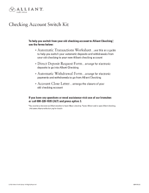 Alliant Switch Kit - Alliant Credit Union - Alliantcreditunion - Fill ...