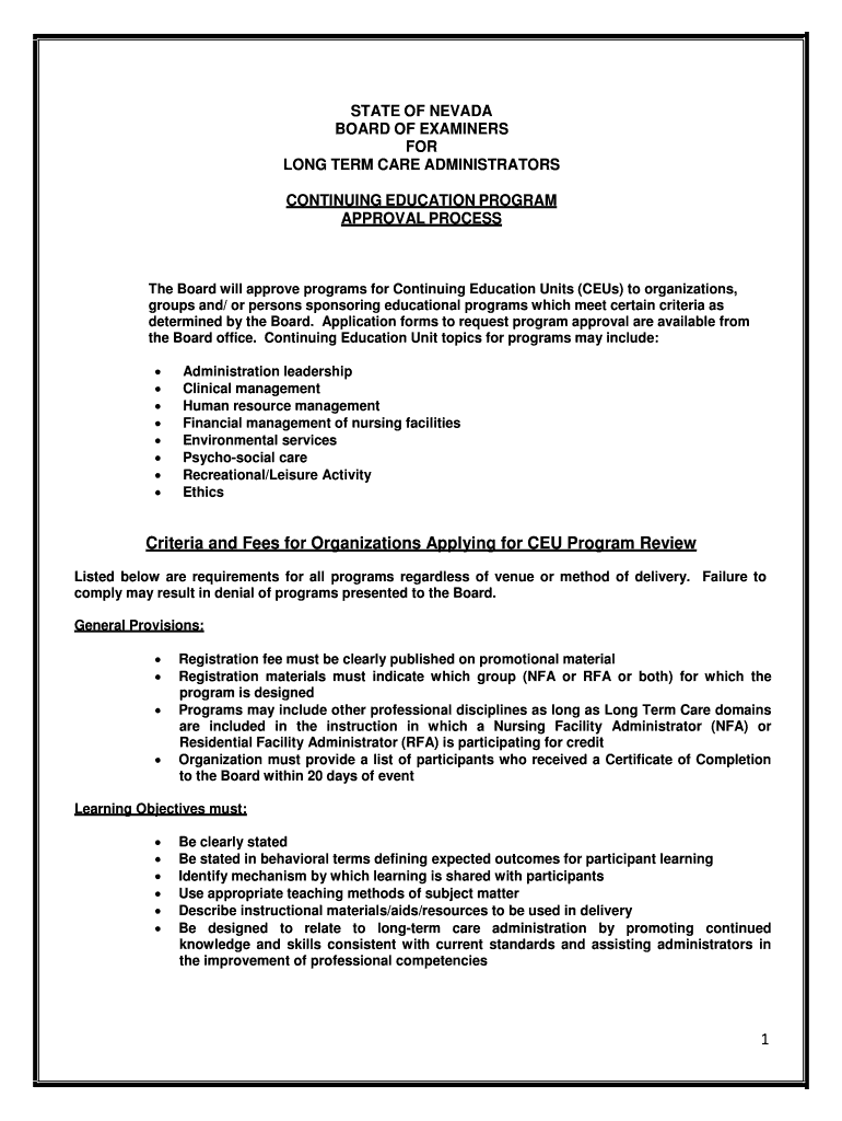 Fillable Online LONG TERM CARE ADMINISTRATORS Fax Email Print - pdfFiller