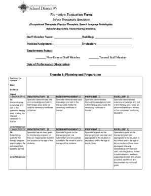 Fillable Online Formative Evaluation Form - District 95 Fax Email Print ...