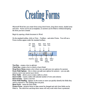 Fillable Online Microsoft Word lets you create forms using check boxes, drop down menus, shaded ...