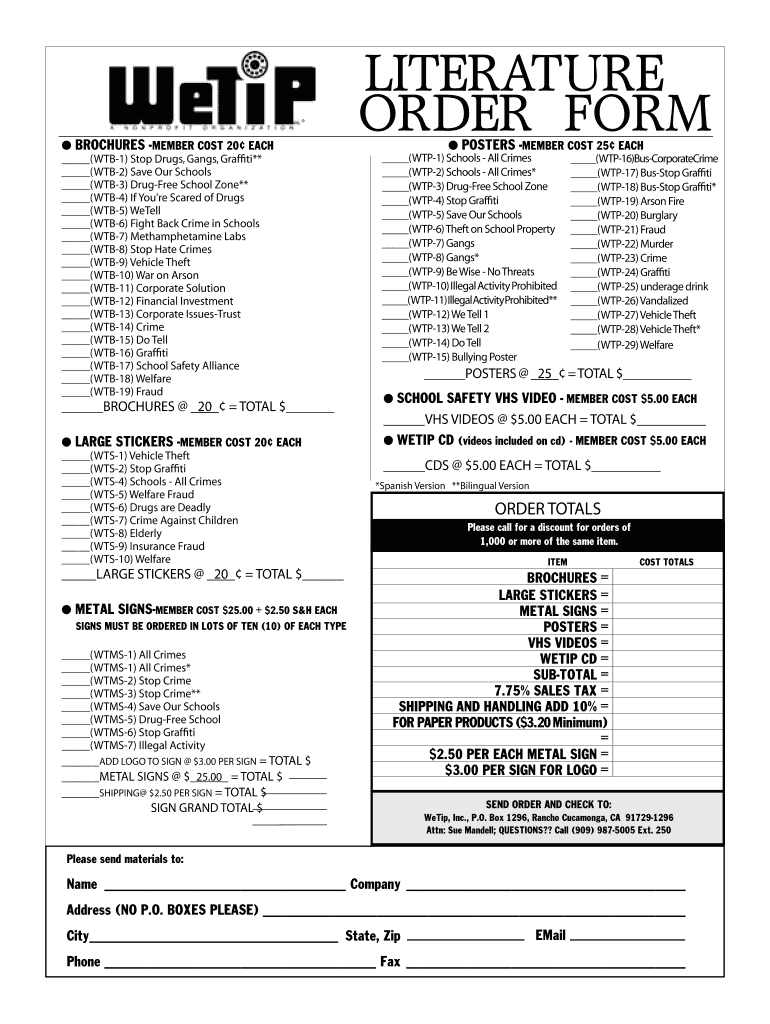 Fillable Online nbsia School House literature order form.indd Fax Email Print - pdfFiller